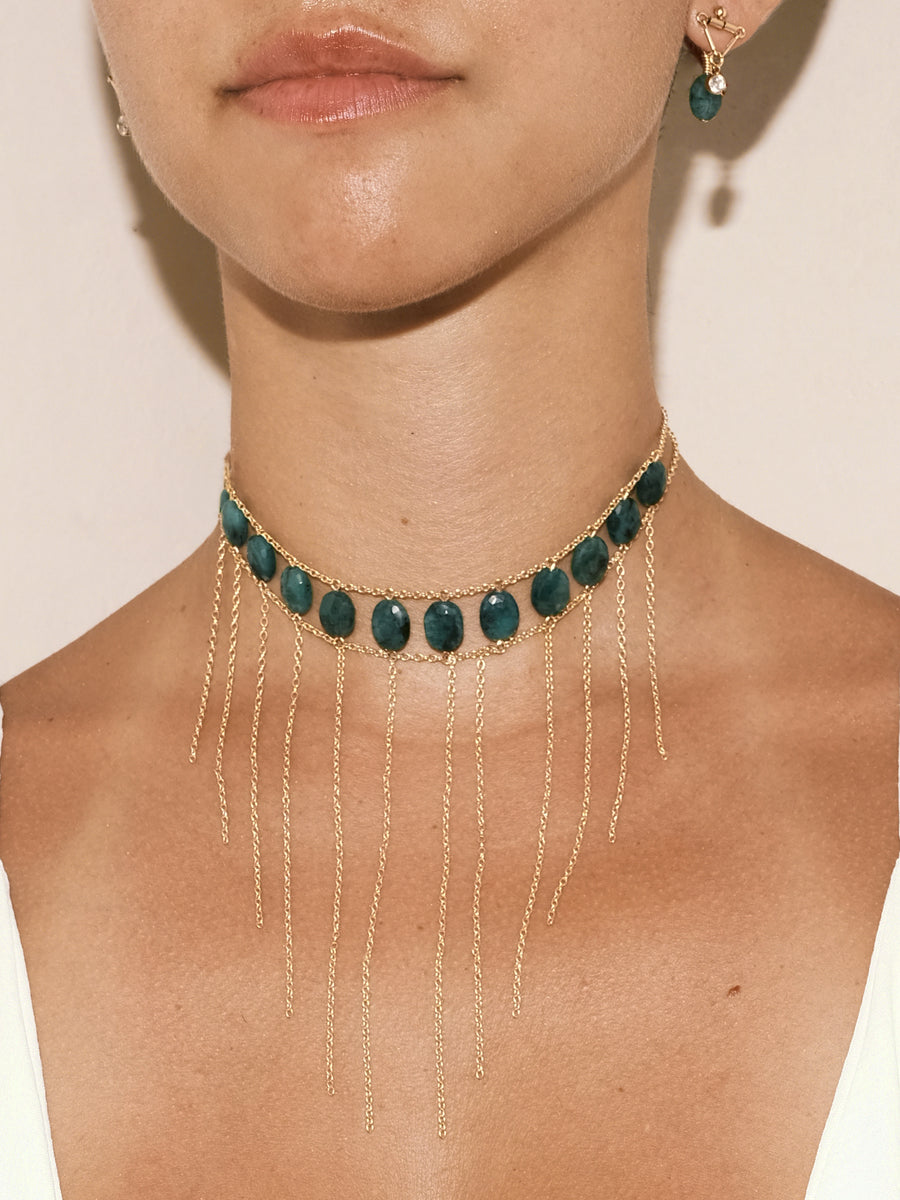 Waterfall Gemstone Choker | Goldish