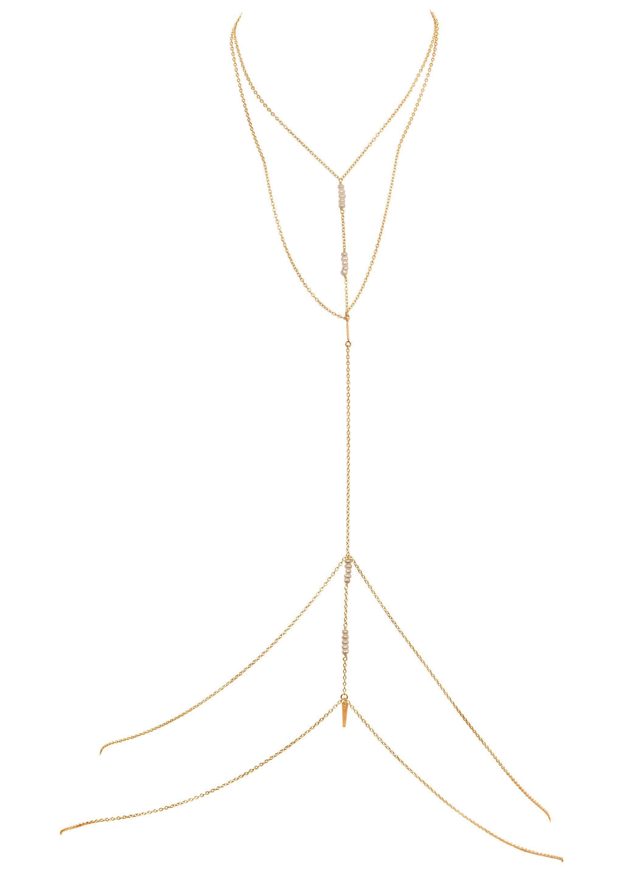 Eagle Pearl Body Chain | Goldish